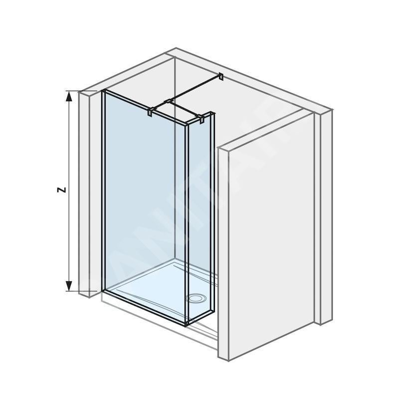 Jika Pure - Paroi latérale en verre, avec verre court, 795x200x2000 mm ...