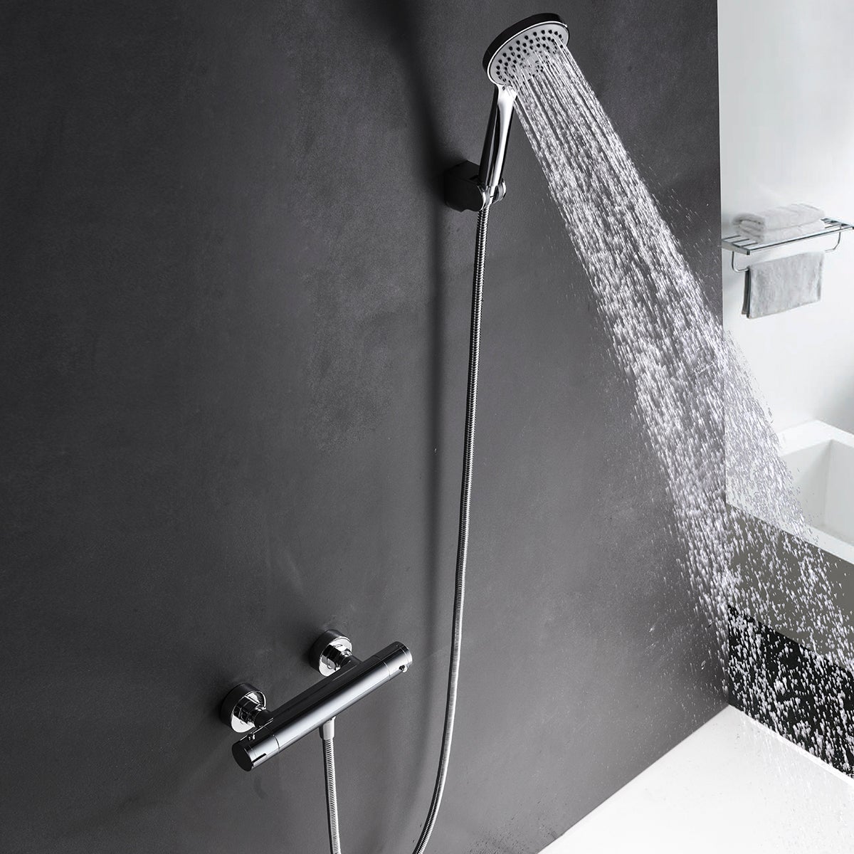 IMEX - Kit de Ducha Termostatico con Alcachofa y Flexo | Kit de Ducha ...