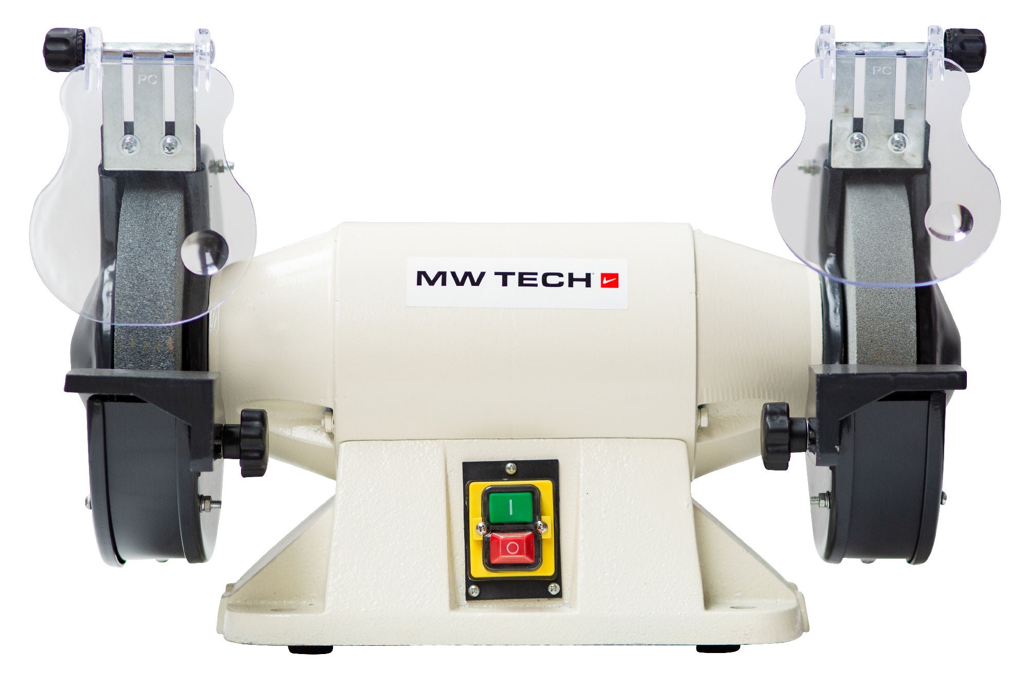 Touret à meuler dia. 200 mm 2950 rpm 900 W 230V arbre 32 mm y compris deux meules MW-Tech ME20 ...