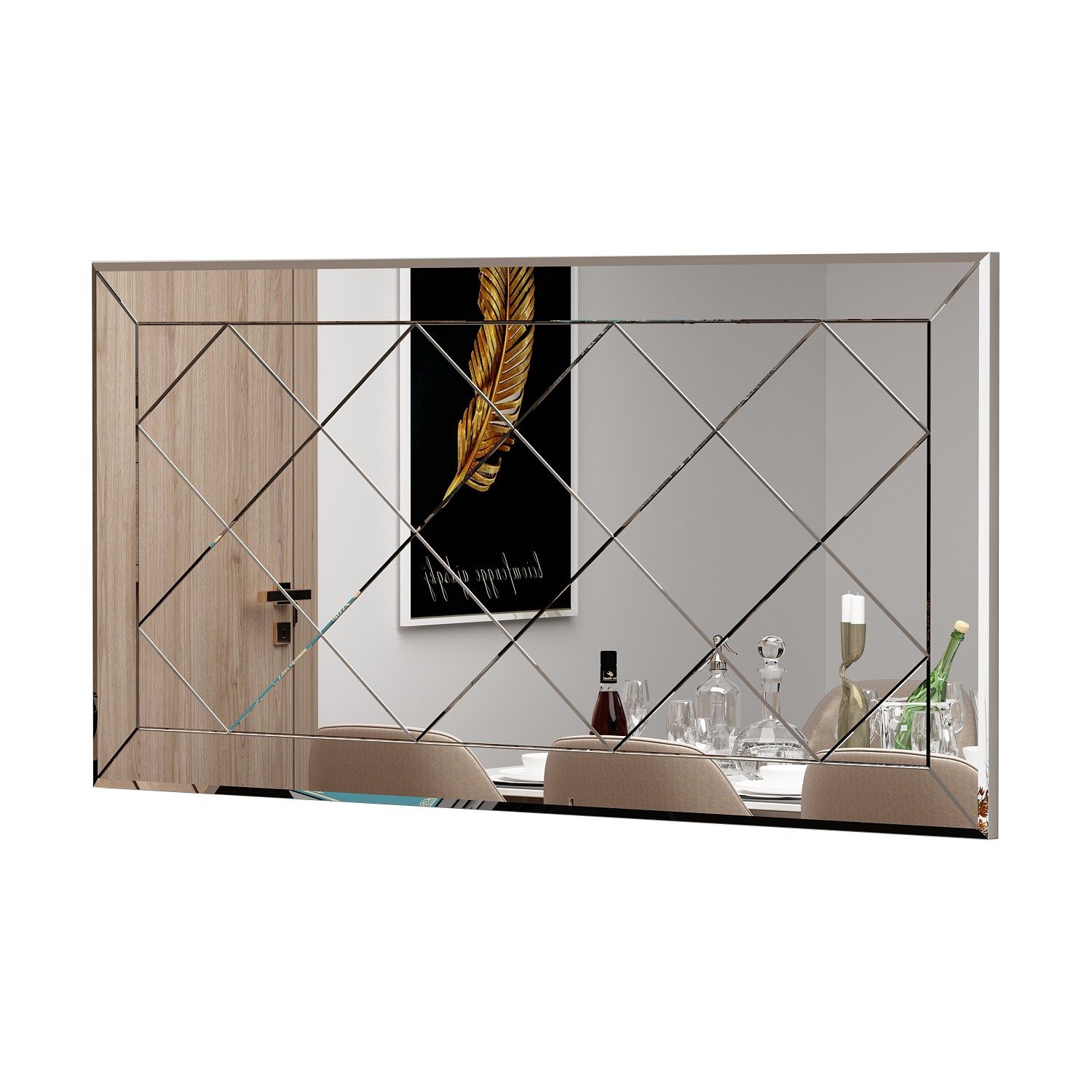 Espejo de madera "Pauli" - 120 x 60 cm - Blanco | Leroy Merlin