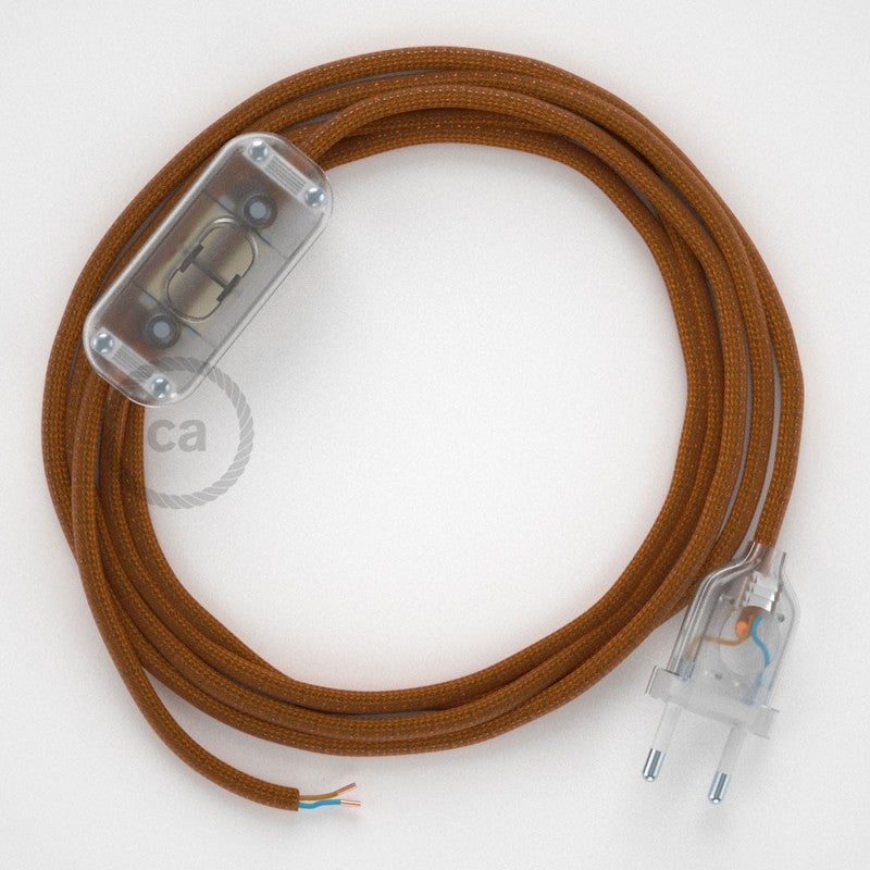 Creative cables - Cordon pour lampe, câble RM22 Effet Soie Whiskey 1,80 ...
