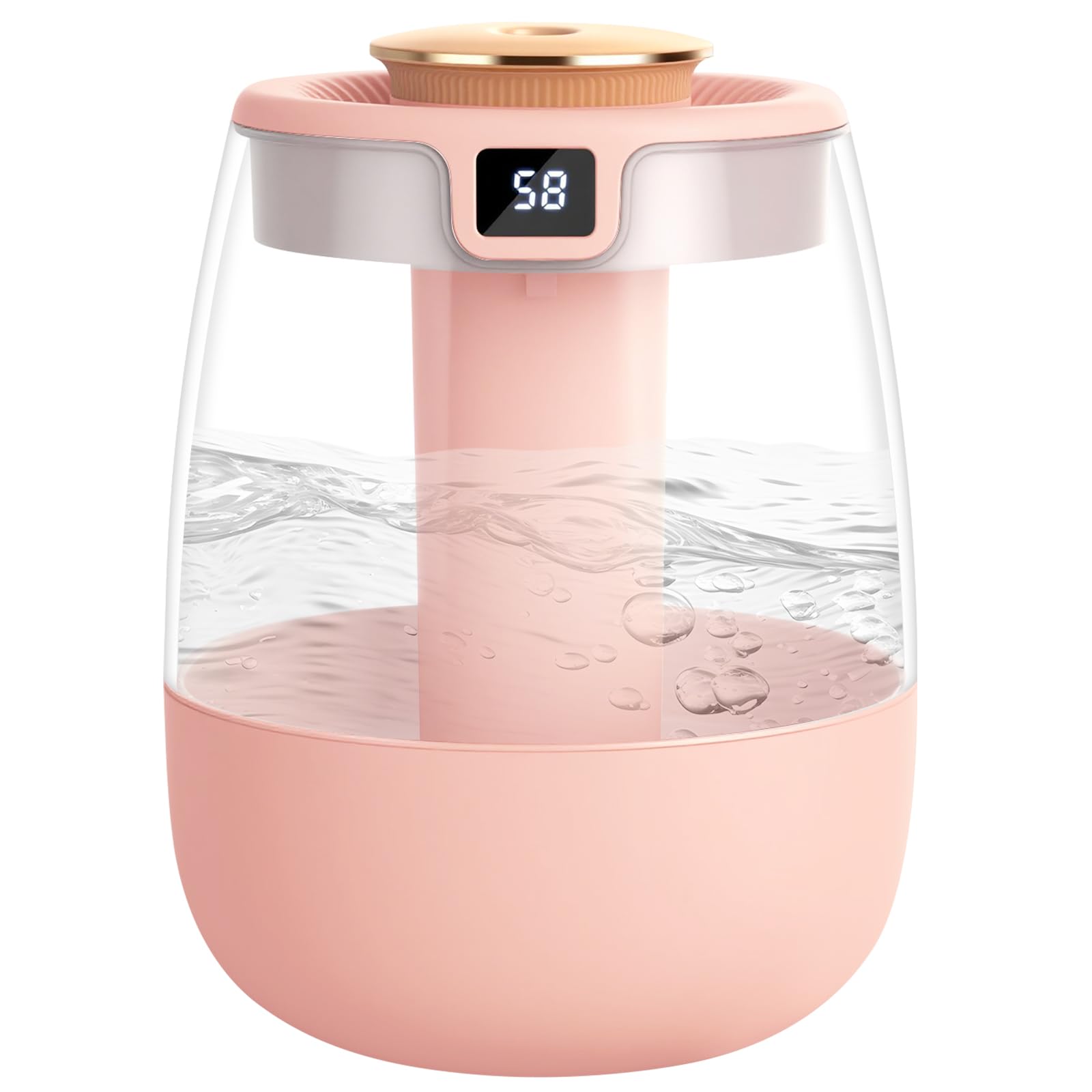 Humidificateur d'air d'intérieur 1,2 L avec affichage intelligent de l'humidité et lumière LED ...