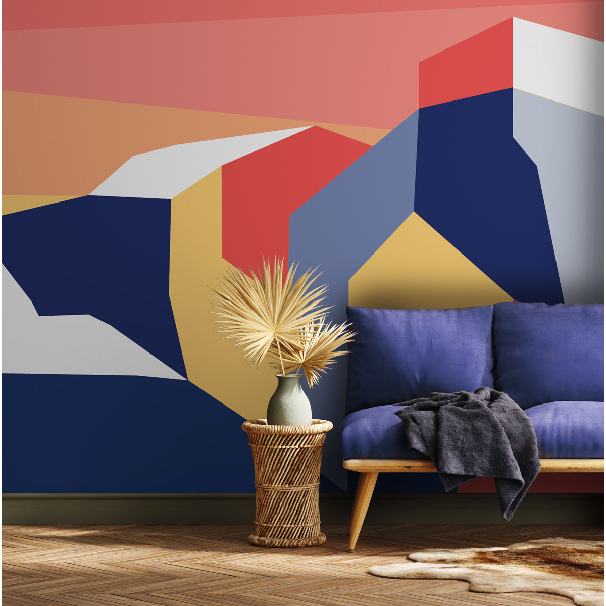 Papier peint panoramique Falaise d'aval Rouge 150x250cm | Leroy Merlin