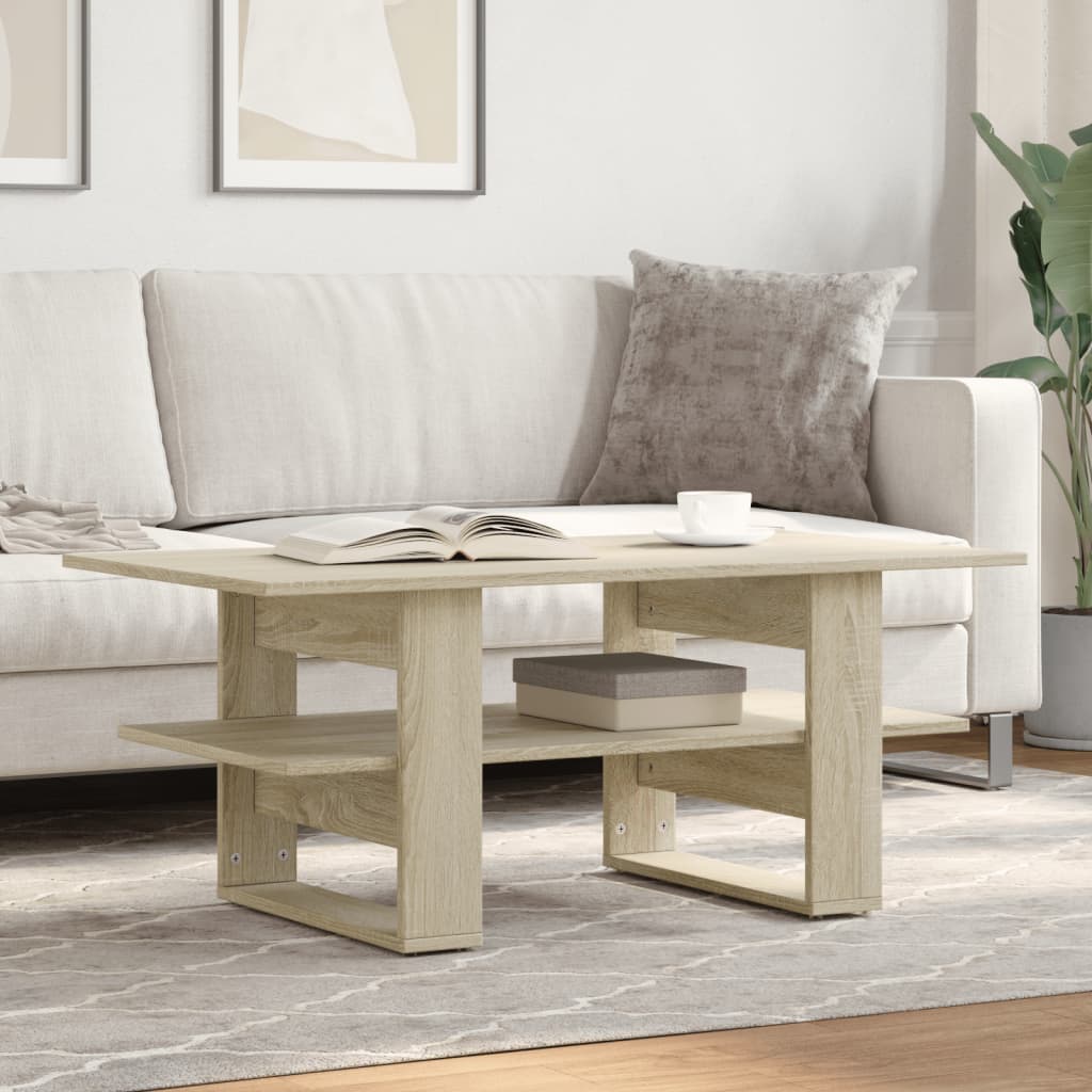 Mesa de centro roble Sonoma 102x55x42 cm madera contrachapada | Leroy ...