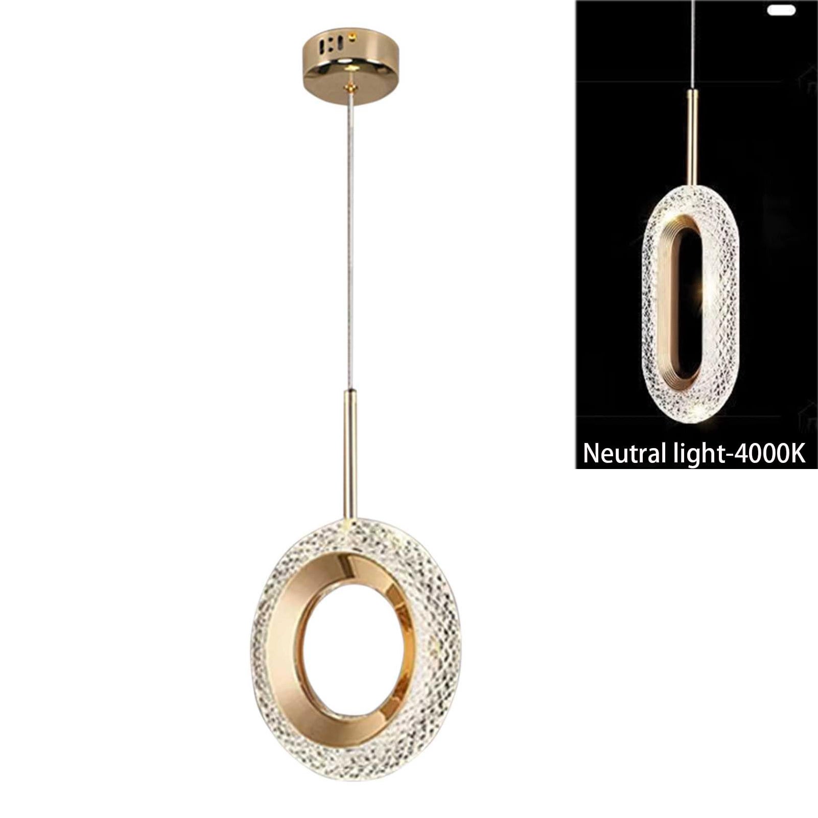 Lámparas colgantes de techo LED, luces colgantes redondas de cristal ...