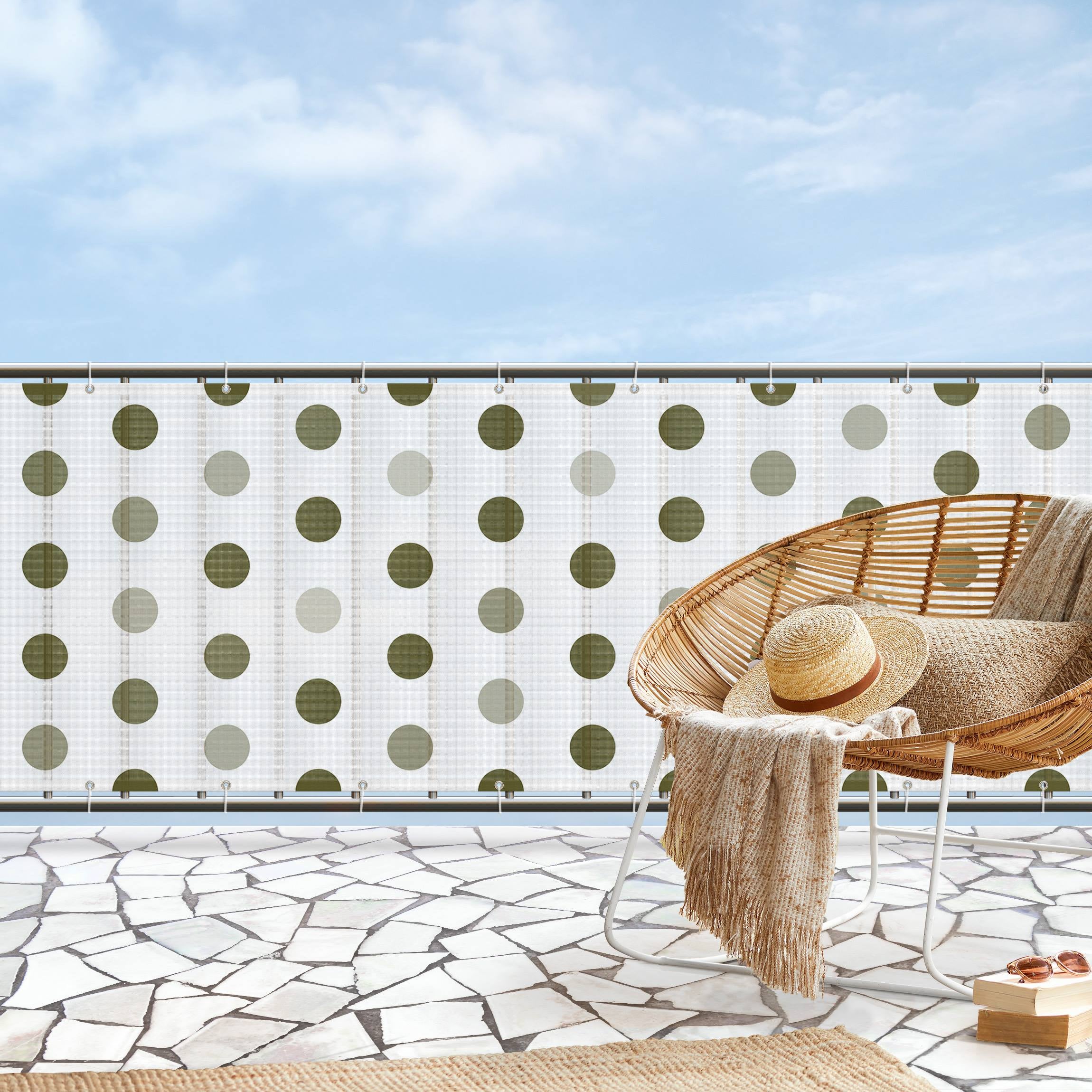 Brise-vue pour balcon - Pois en vert olive 200 x 75 cm | Leroy Merlin