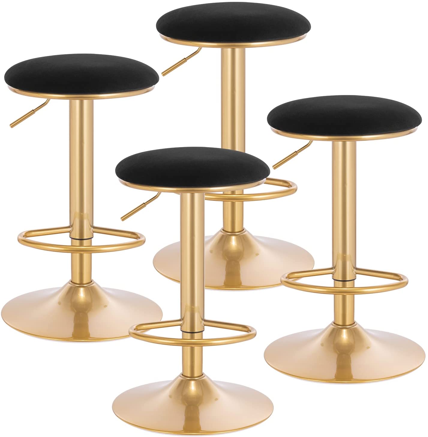 WOLTU Lot de 4 Tabouret de Bar avec Repose-Pieds - Tabouret Rond Haut ...