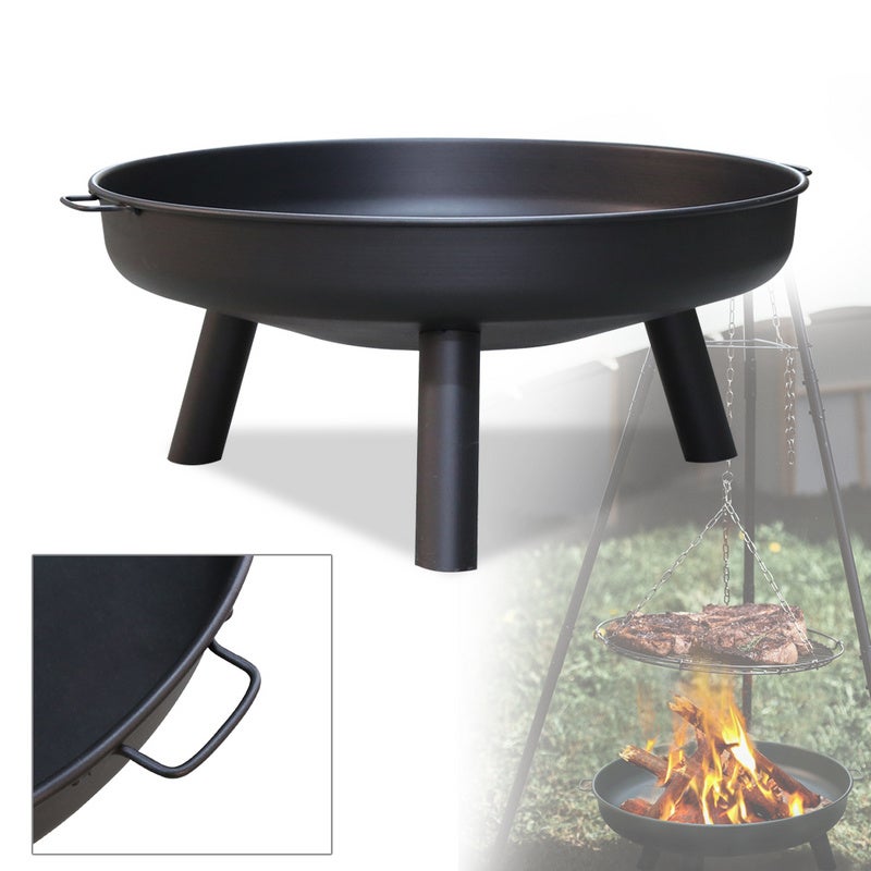 Brasero de jardin Bol de feu 80 cm fond en dentelle pieds anti-rouille ...