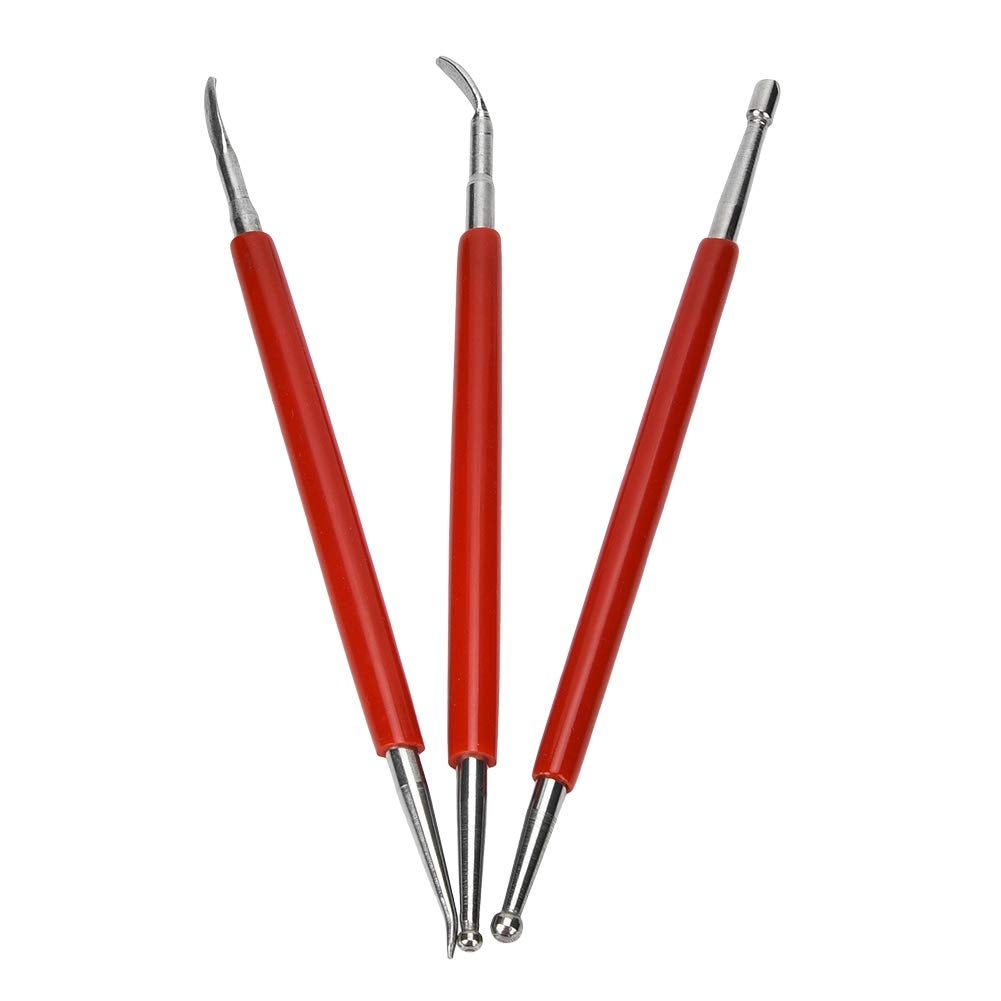 3 piezas de acero inoxidable rojo para manualidades, herramienta para ...