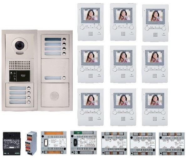 Pack vidéo AIGTBV9E 9 boutons avec 9 moniteurs GT1M3 programmés- AIPHONE - | Bricoman