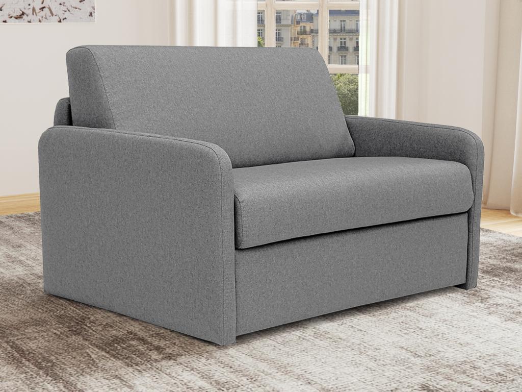 Fauteuil convertible express en tissu gris clair - Couchage 70 cm ...