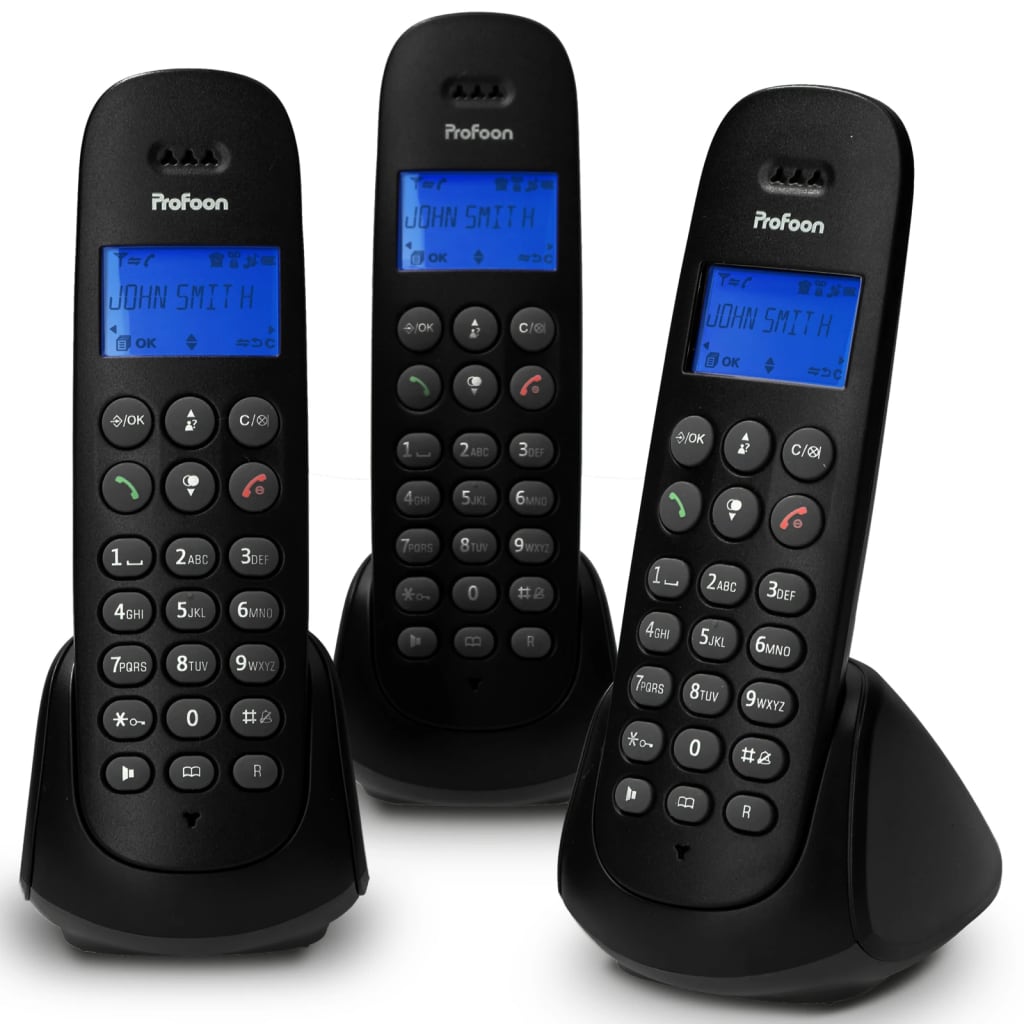 Téléphone DECT PDX-300 TRIPLE Ensemble triple Noir Profoon | Leroy Merlin