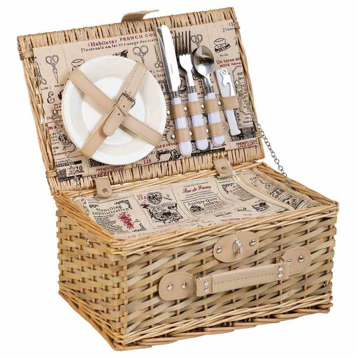 Cesta de Picnic Alexandra House Living Gris Natural Mimbre | Leroy Merlin