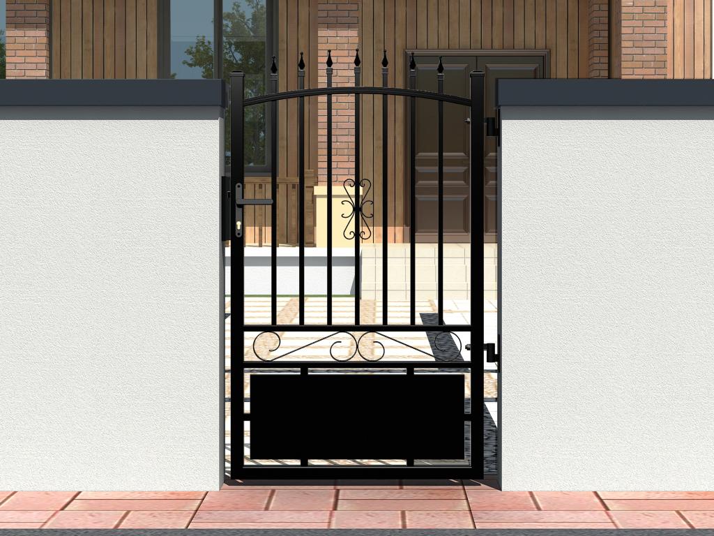 Portillon battant aluminium ajouré L110 x H170 cm noir NERBIS | Leroy ...