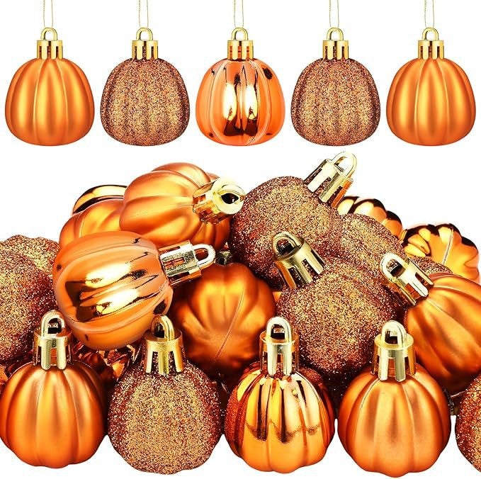 12pcs Décorations de citrouille pour Thanksgiving, mini boules peintes ...