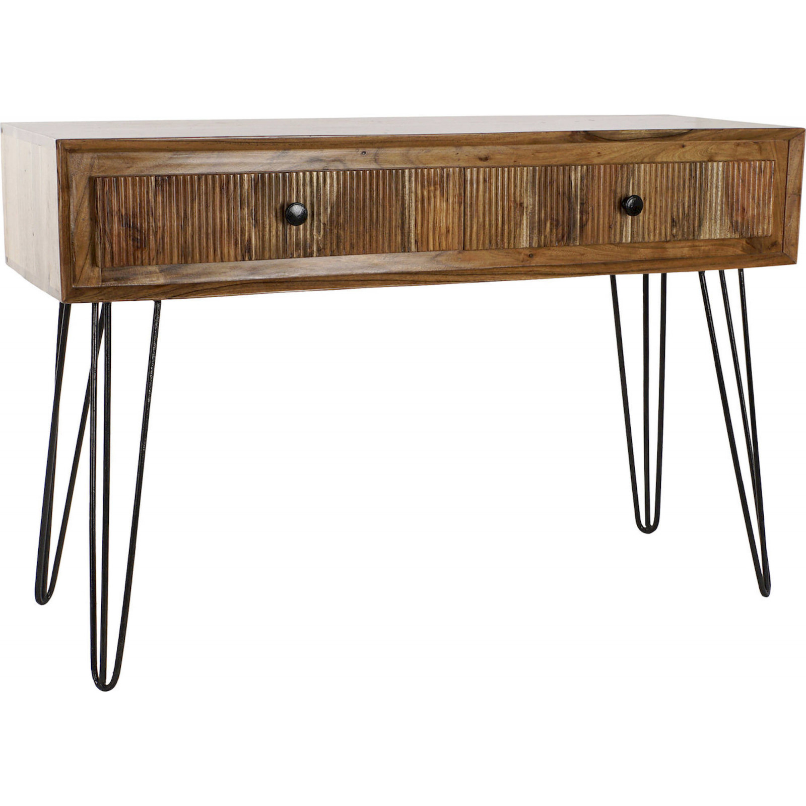 Console chic en acacia et métal élégance intemporelle 118 x 40 x 77 cm ...