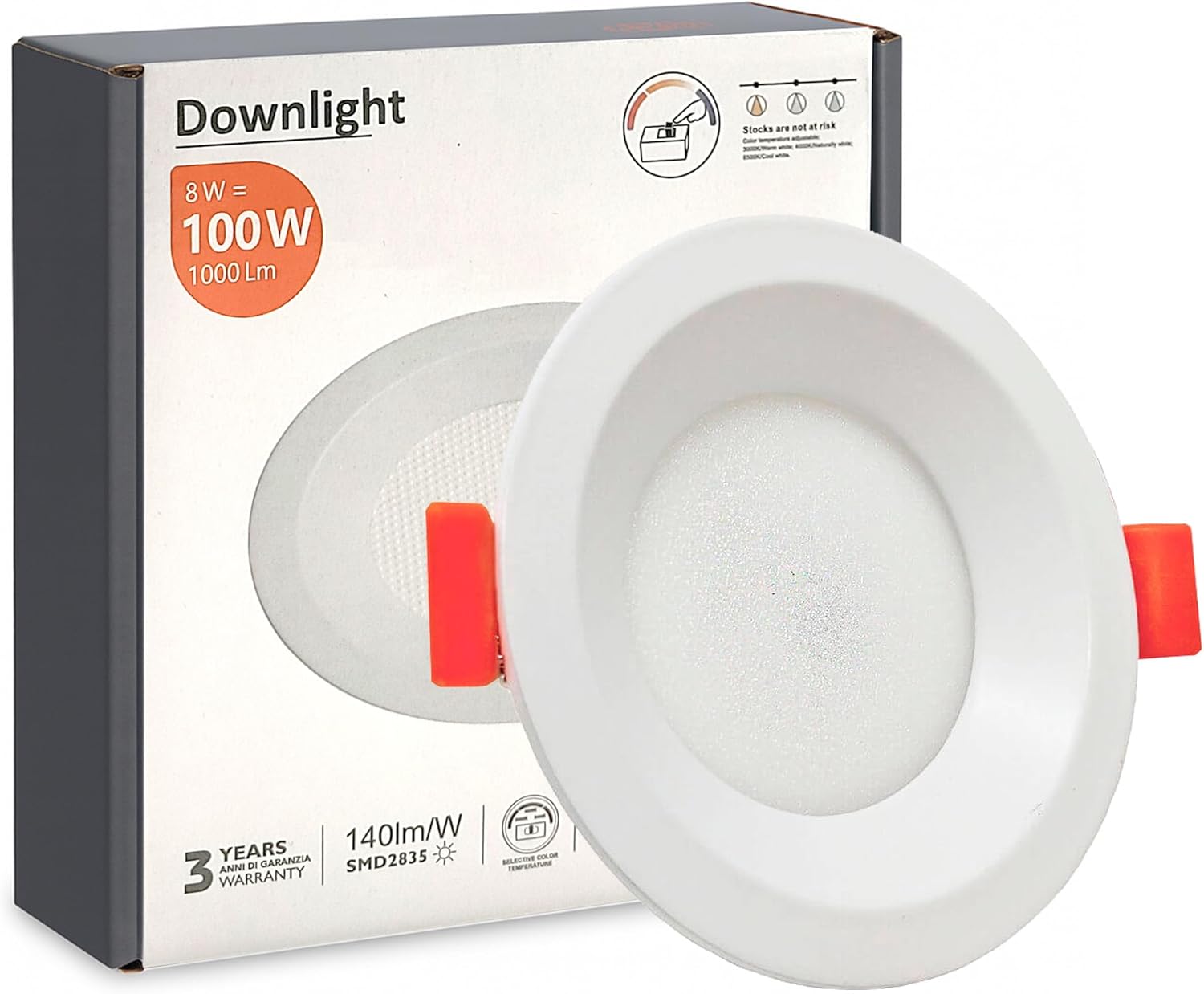 Downlight LED Encastrable Circulaire, 9cm, 8W (100W), 1000 Lm ...