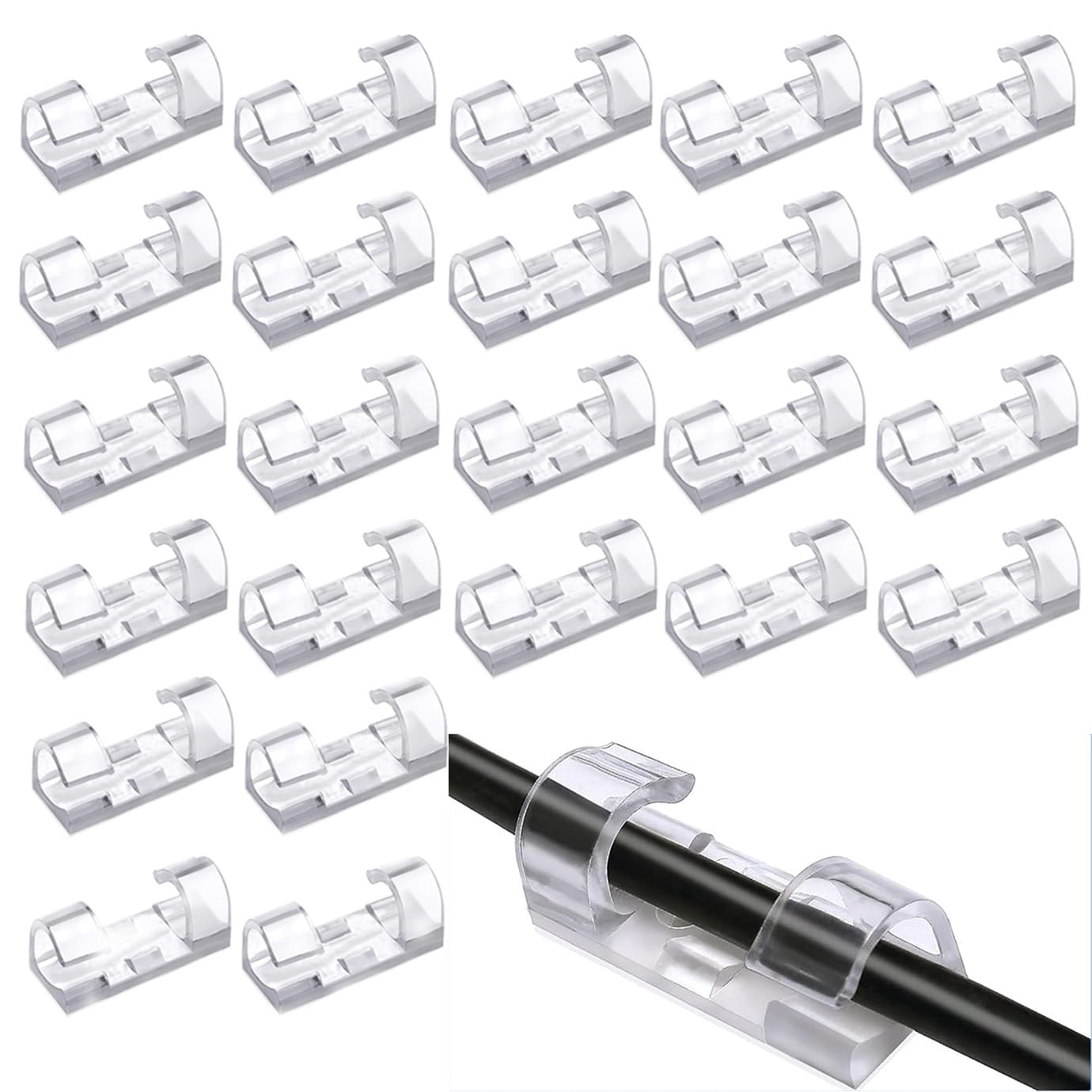 Piezas Clips para Cables Adhesivos Almacenamiento Cables Clips ...