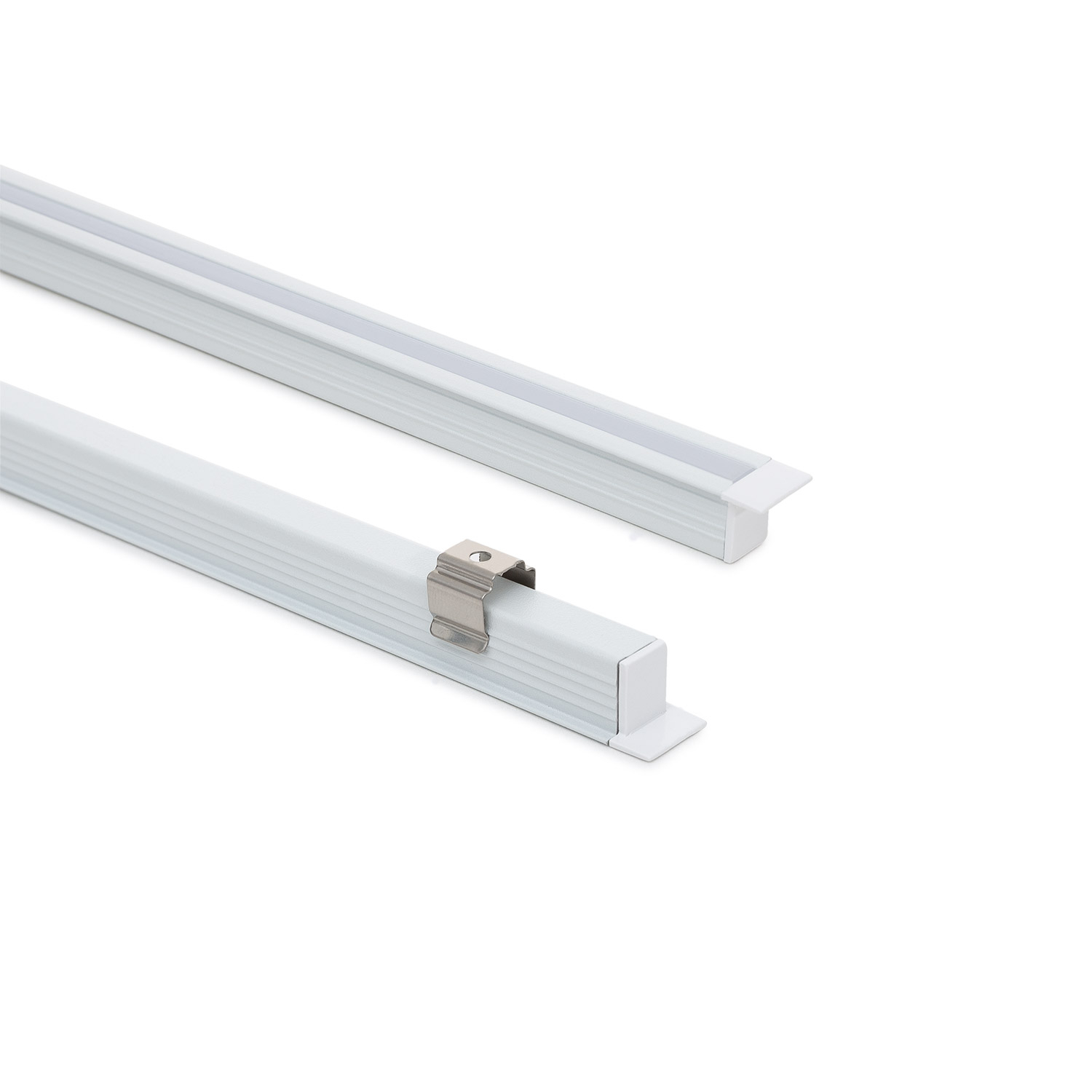 Profilé Aluminium Encastré 2 m pour Rubans LED jusqu'à 6 mm Blanc 2 m ...