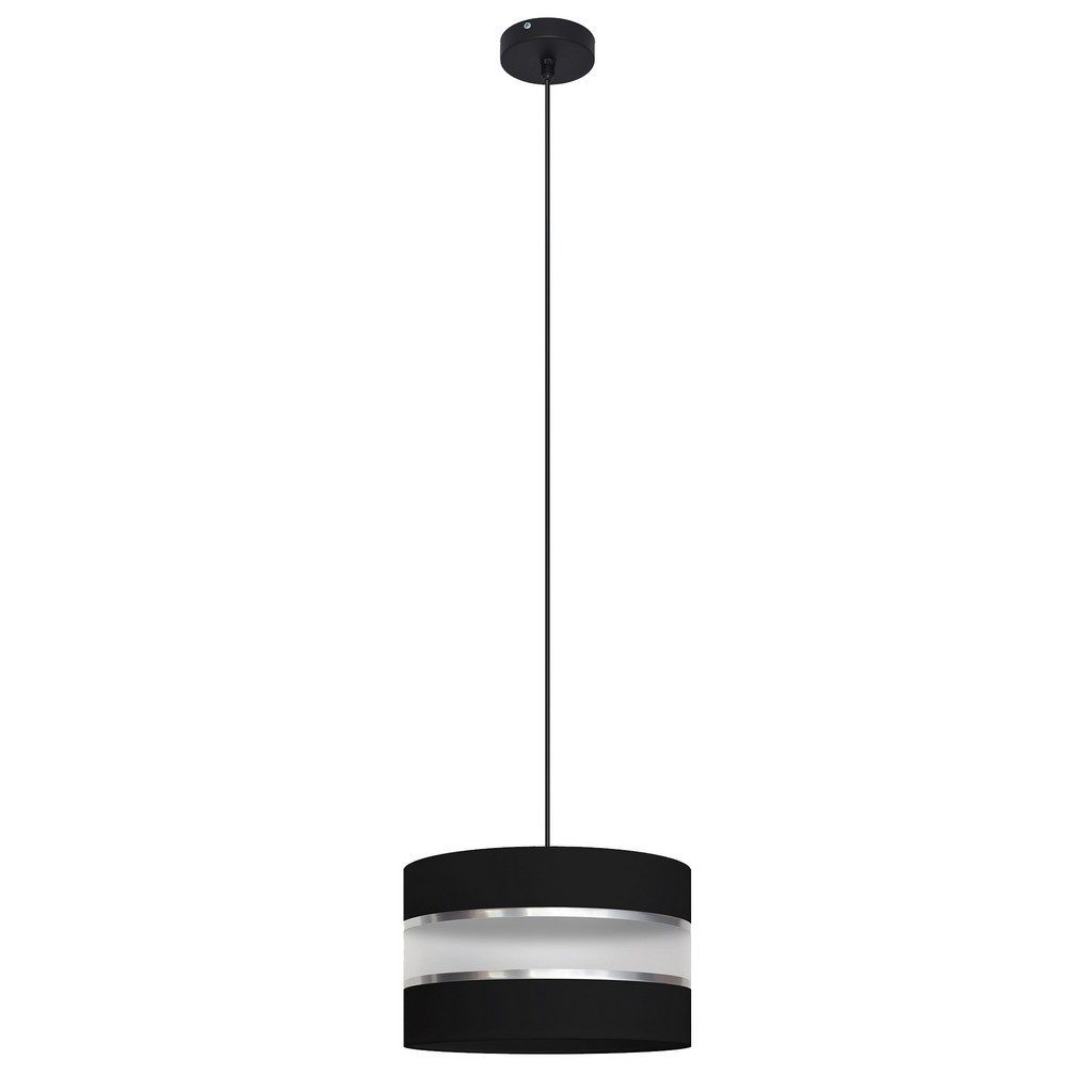 Helam HELEN Plafonnier Suspension Cylindrique Noir, Argent 25cm | Leroy ...