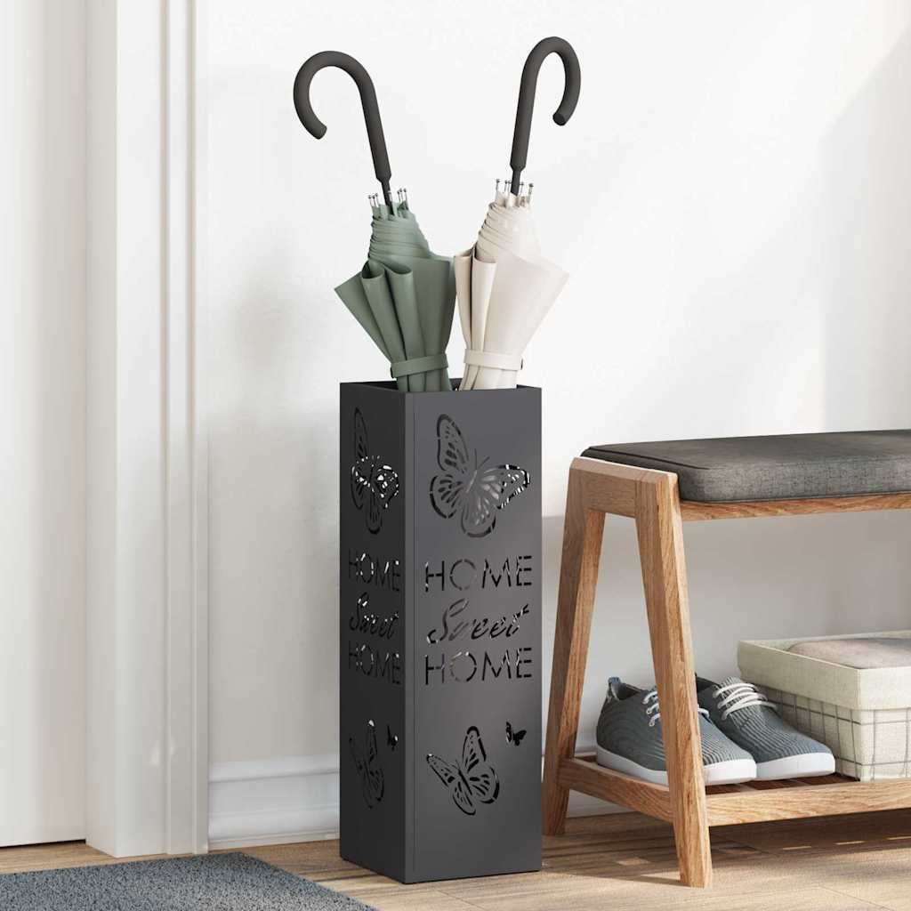 Stand de Parapluie de Pluie Noir 15,5 x 15,5 x 49 cm Acier | Leroy Merlin