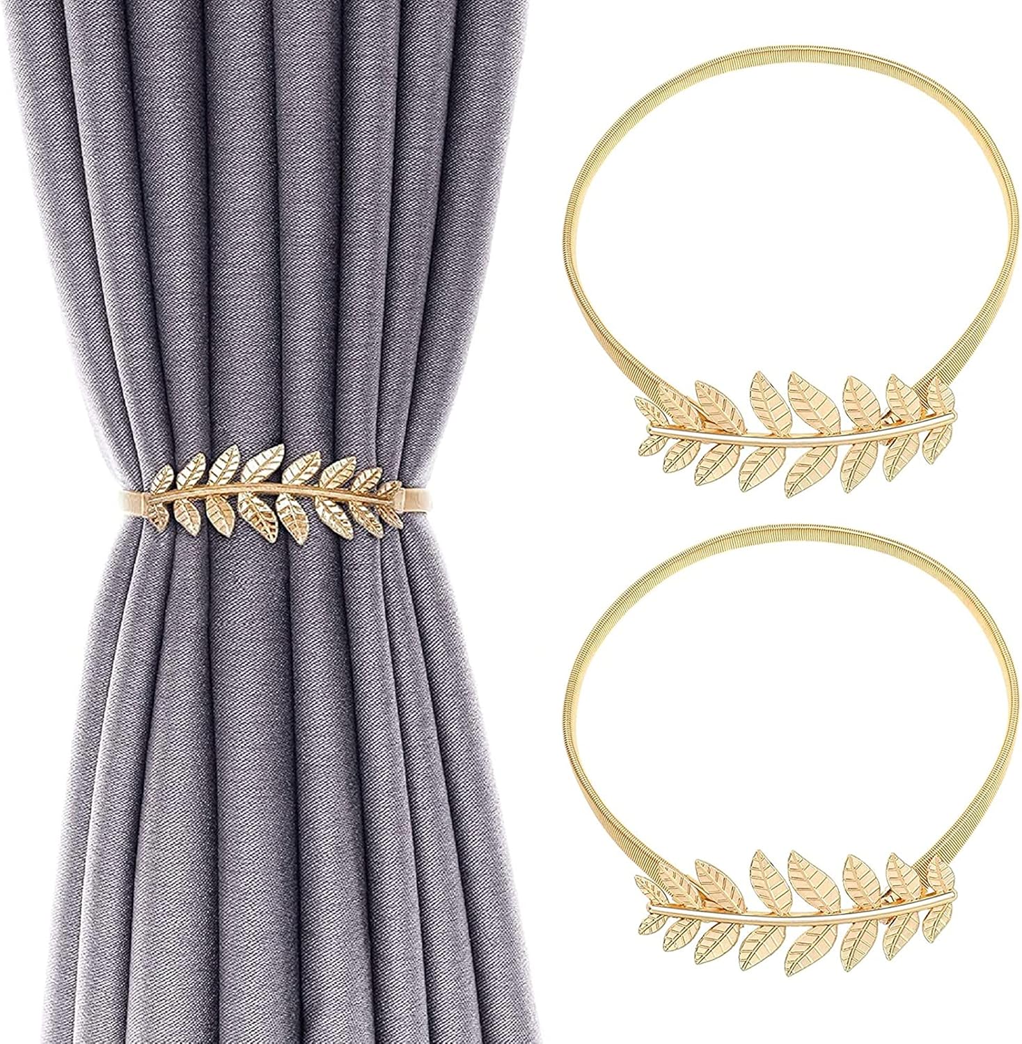 Lot de 2 Corde Décoratives Attache de Rideau Rideau Feuilles Rétro ...