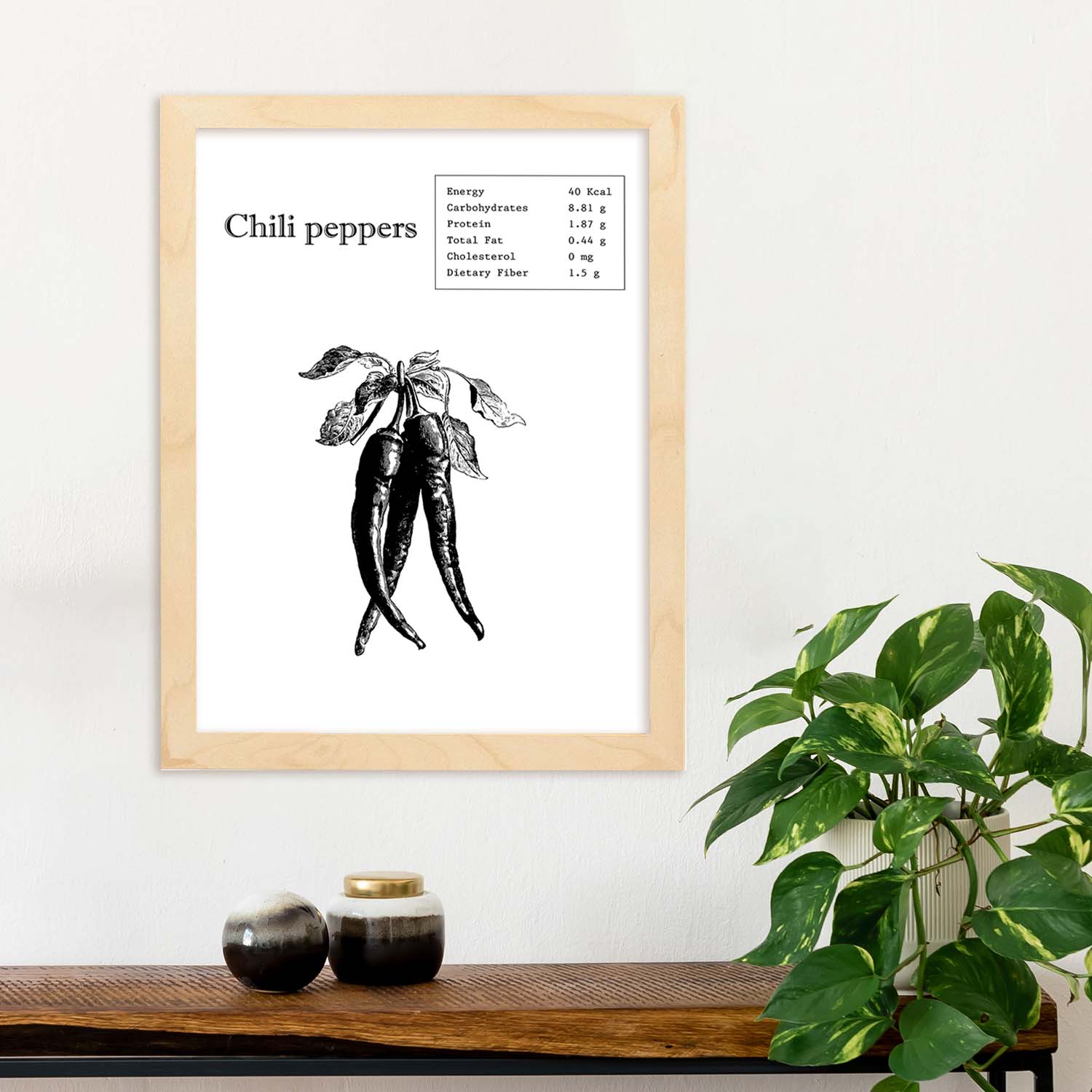 Affiche De Piment Peppers. Fiches De Fruits Et Légumes En Anglais. A4 ...