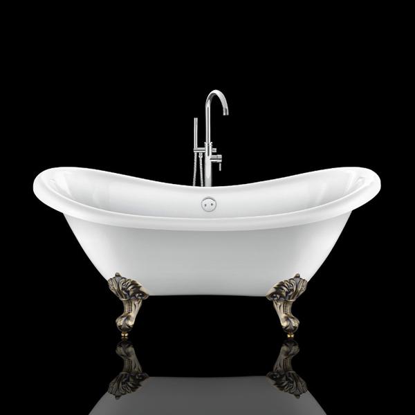 Baignoire ancienne rétro sur pieds DARLINGTON Blanche 175 cm Pieds d ...