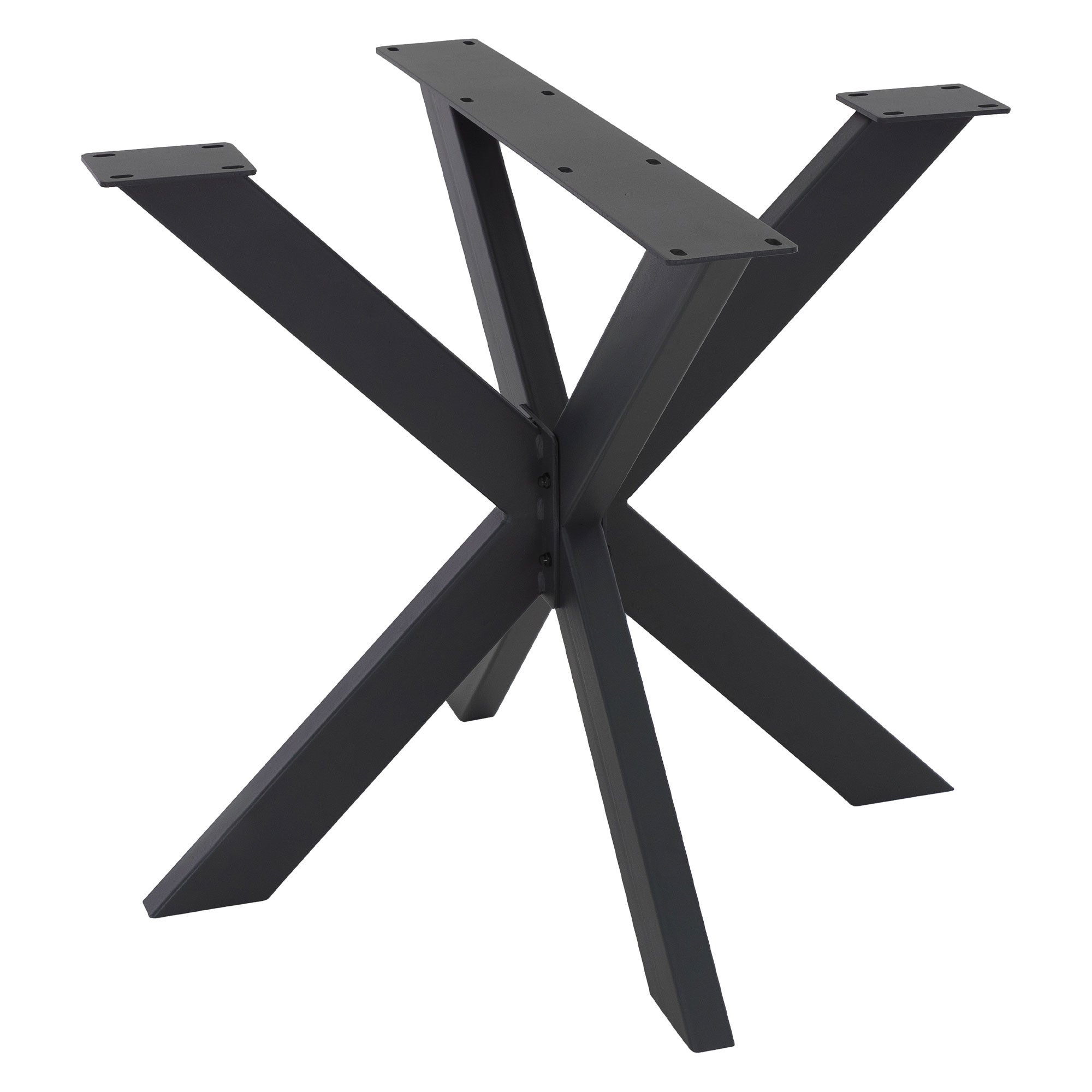 Pied de table forme spider L85xH71xP85 cm noir acier peint par poudrage ...