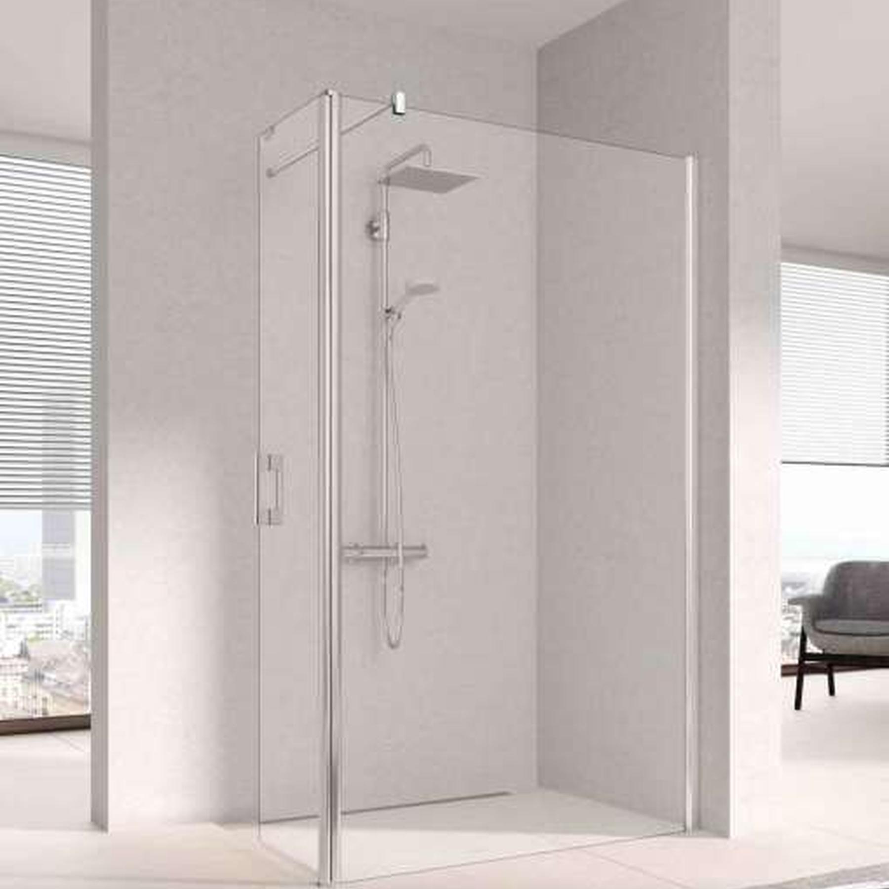 Pared de ducha ancho 83cm altura 200 cm perfil plata pulido cristal ...