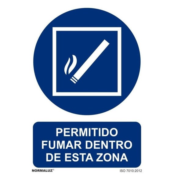 Señal que indica Permitido Fumar Dentro de Esta Zona, con tintas UV de ...