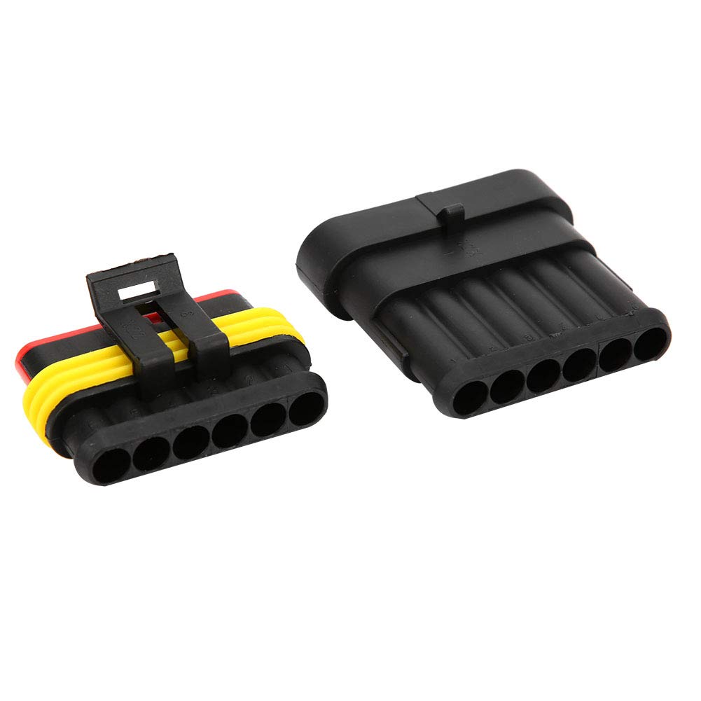 Lot de 5 connecteurs étanches pour voiture, fiche mâle et femelle, 4P, 5P, 6P, AMP 1,5 (6P ...