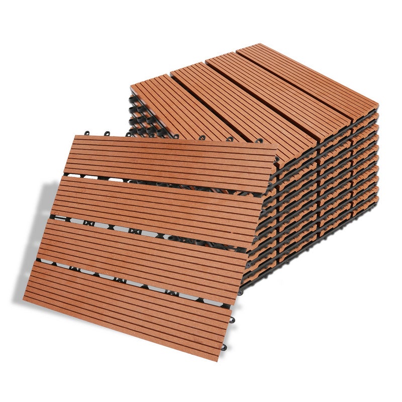 44x Dalle terrasse composite effet bois Dalles de Jardin clipsables en ...