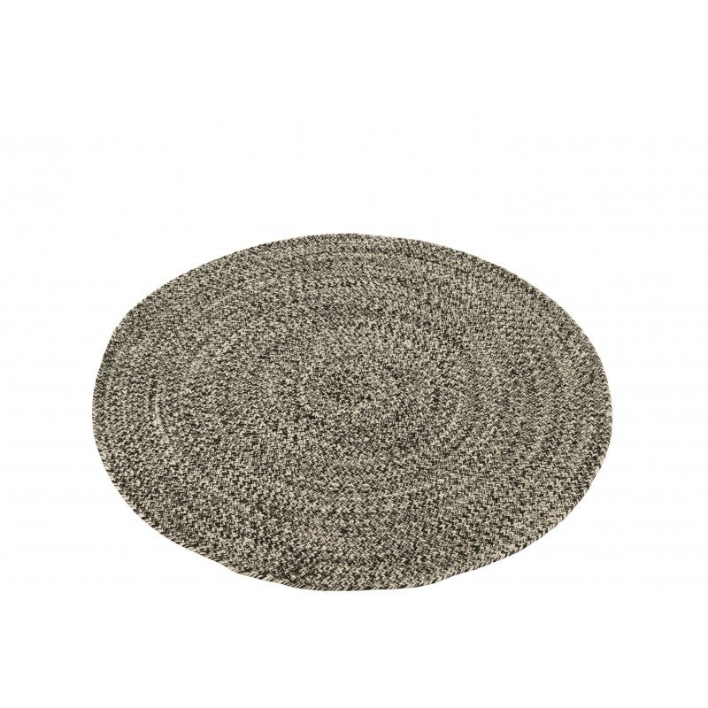 Tapis rond trricot en textile noir 150x150x1 cm | Leroy Merlin