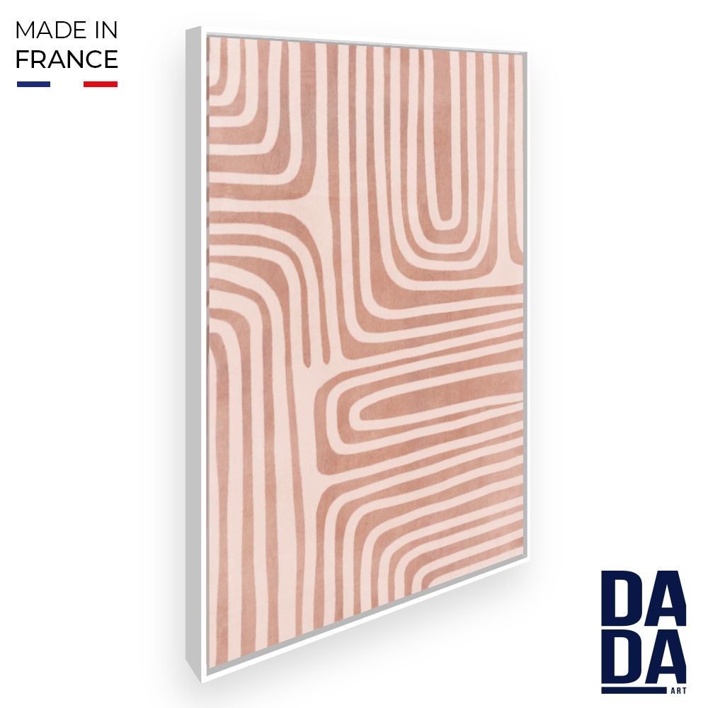 Toile encadrée Lignes ondulées / 60x90cm / Cadre Blanc / Fabriqué en ...