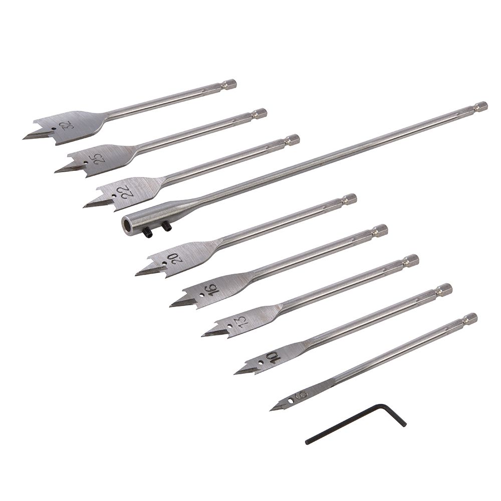 Set de 8 brocas planas + Alargador - Por set | Leroy Merlin