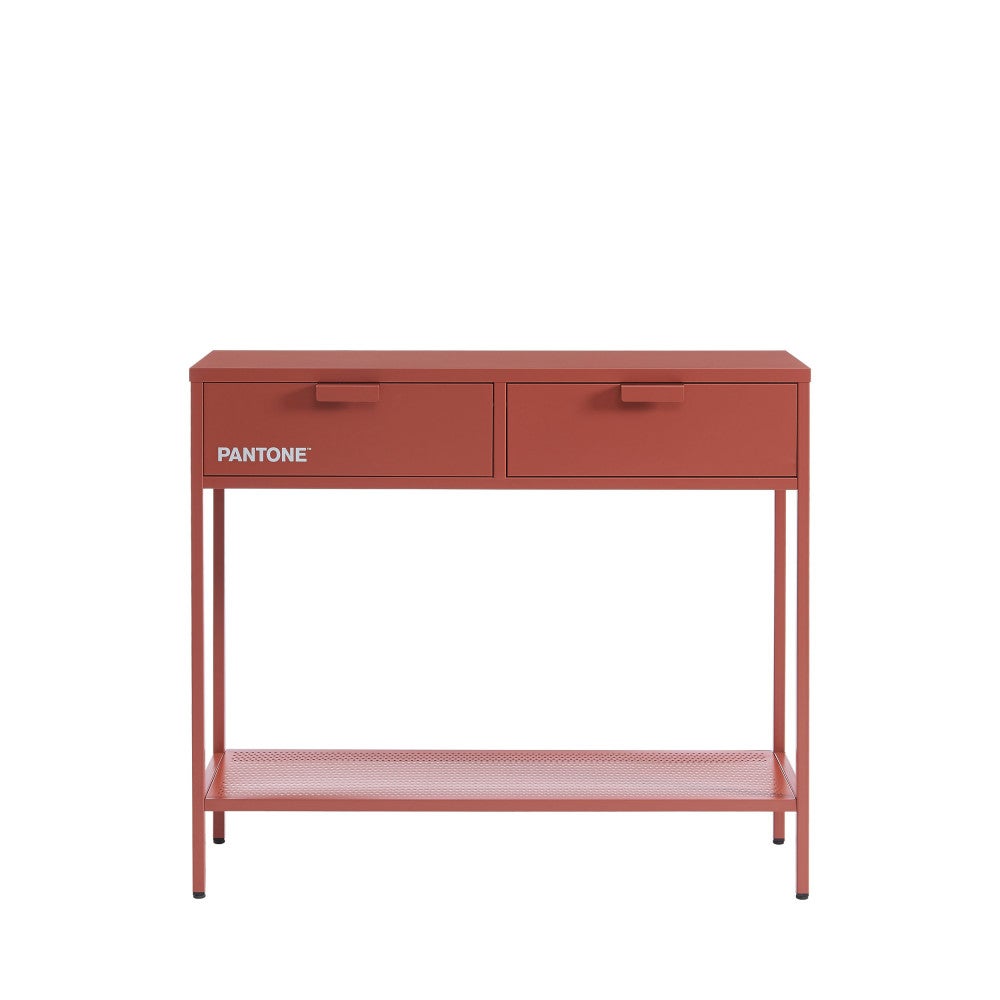 Console 2 tiroirs en métal PANTONE L100cm - Terracotta | Leroy Merlin