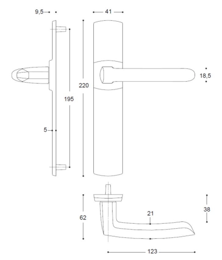 Béquille double sur plaque ligne Scult entraxe 195 mm Chromé Velours ...
