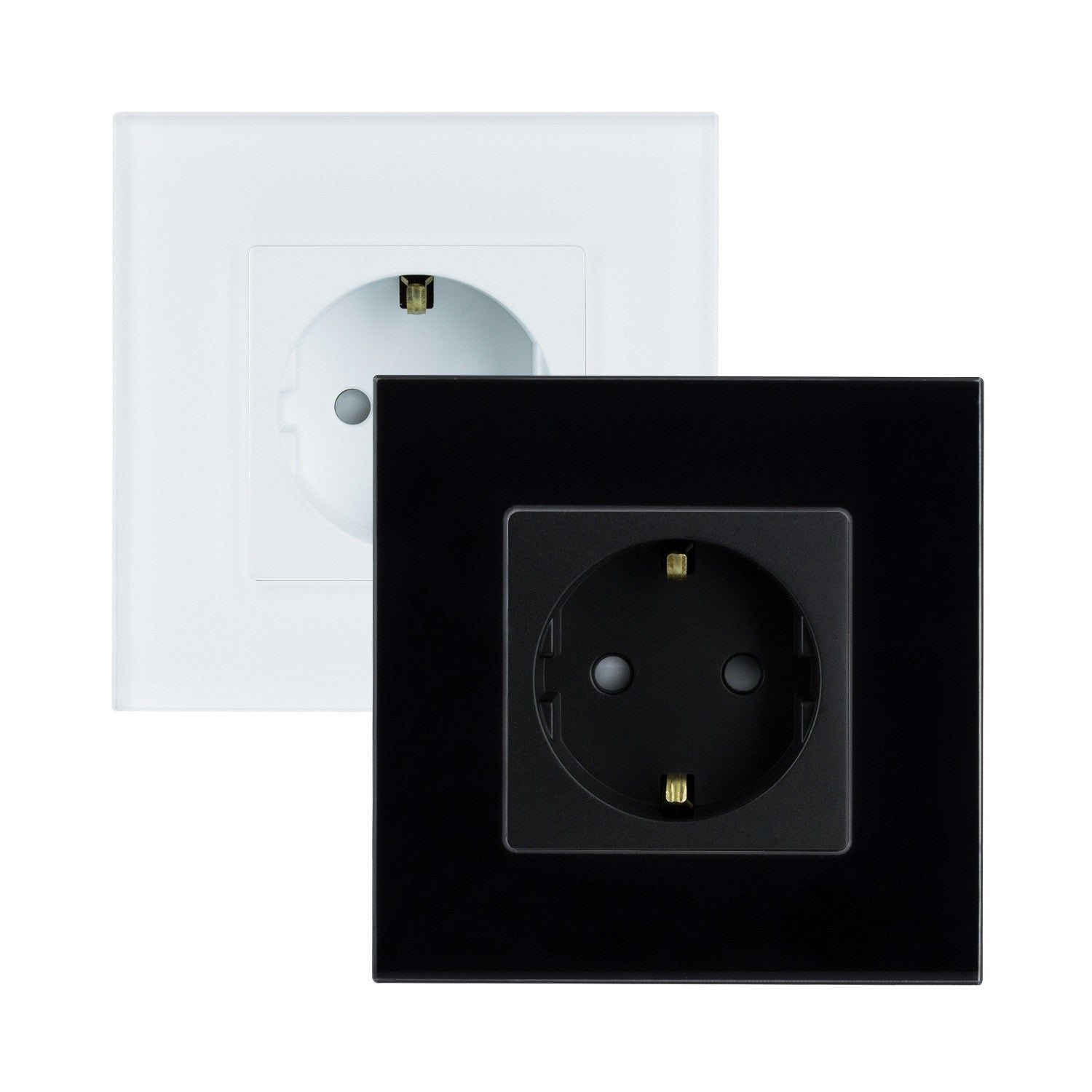 Prise Type F Schuko avec Plaque PC Blanc | Leroy Merlin