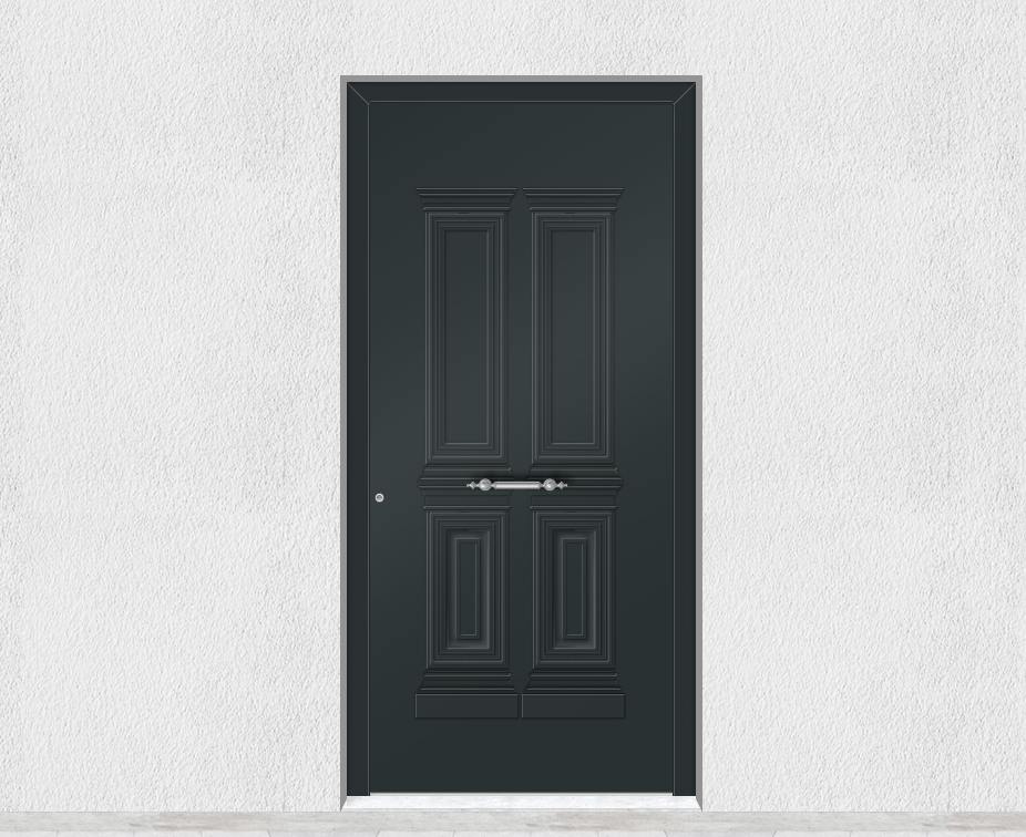 Porte d'entrée en aluminium TRADITIONAL DESIGN 5024-1131-8 RAL 7016 Ep ...