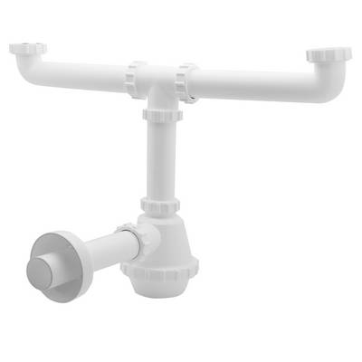 SIPHON PVC 2 VOIES AVEC DÉCHET 1"1/2 Diam. 40 | Leroy Merlin