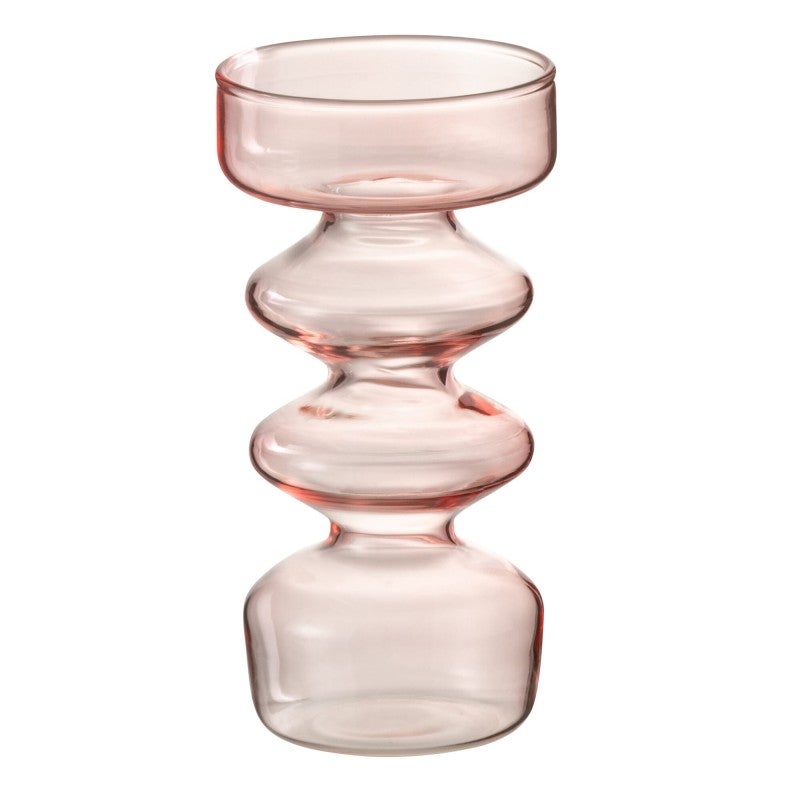 Florero de vidrio rosa de 7.5x7.5x14 cm | Leroy Merlin