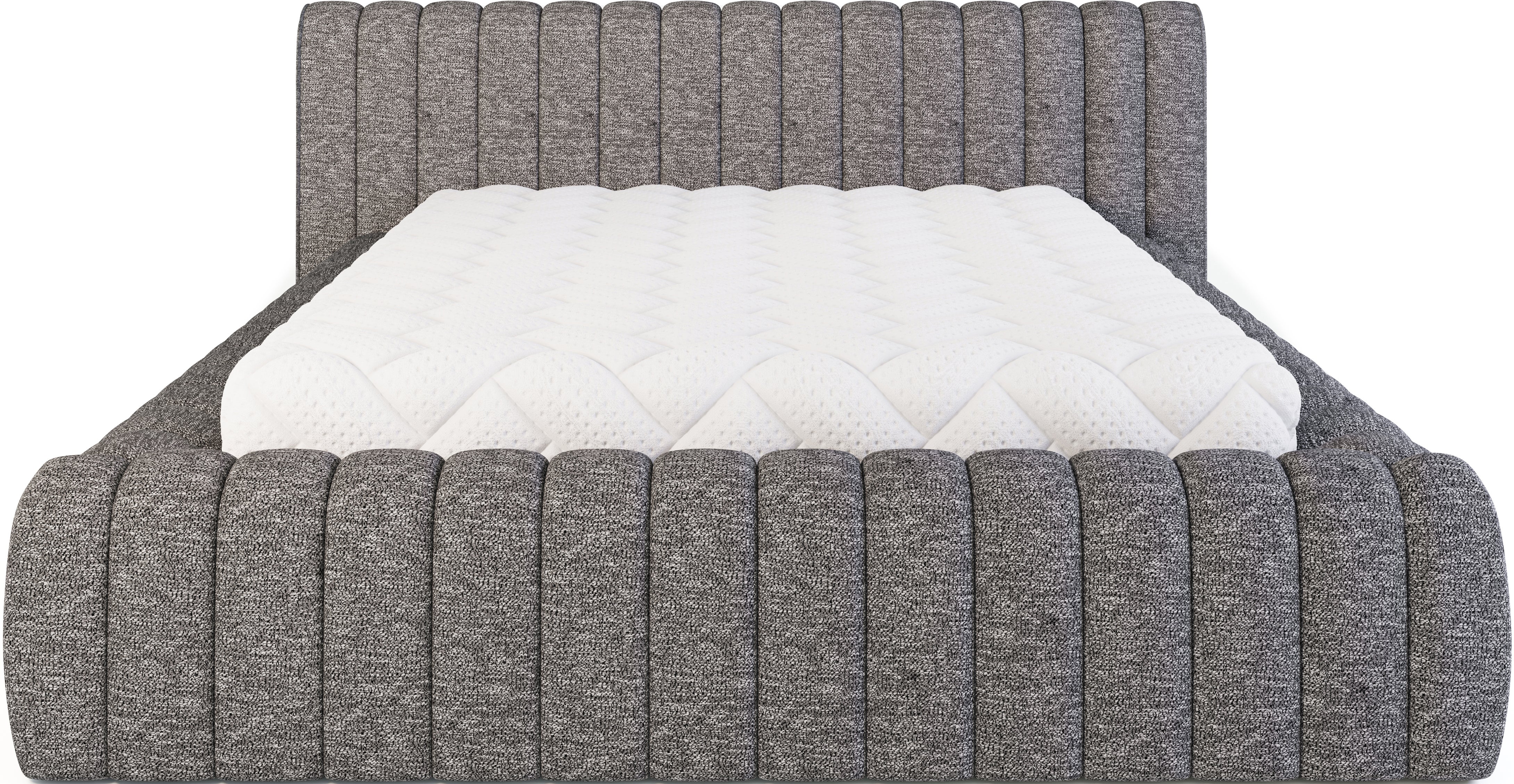 Lit coffre Madera prestige – Revêtement tissu tapissé-Couleur Gris ...
