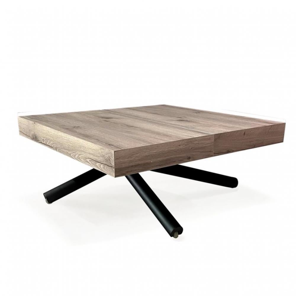 Table relevable extensible QUADRO métal graphite plateau mélaminé chêne ...