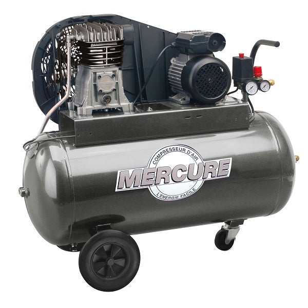 Mercure - Compresseur bicylindrique à courroie 100L 2HP | Bricoman