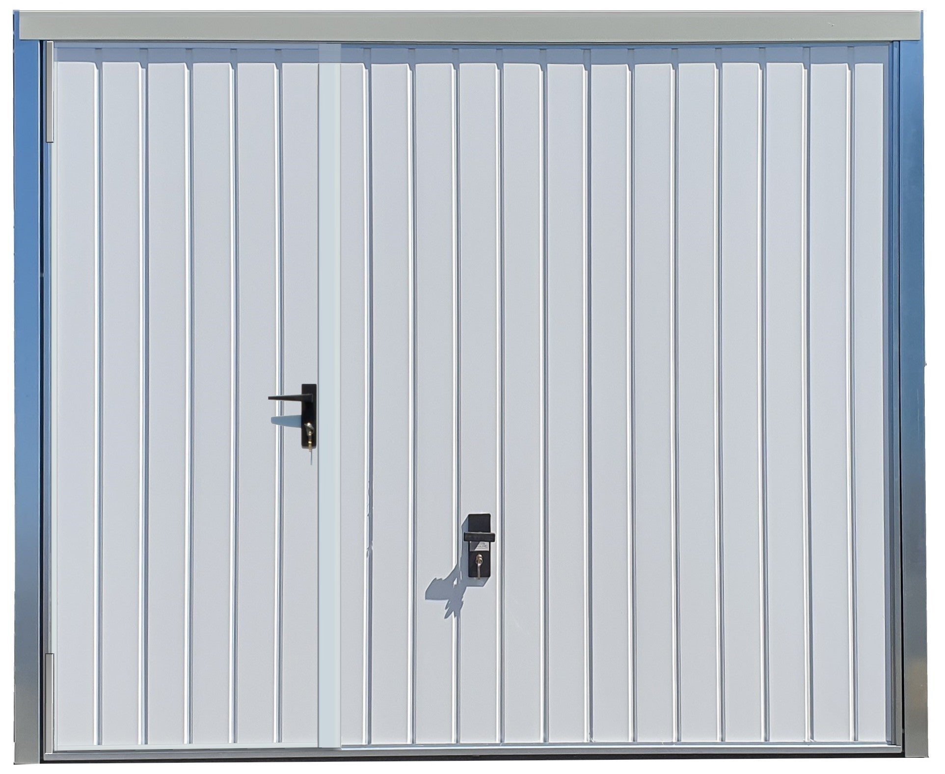 Porte de garage basculante blanc avec portillon gauche l.240 x H.200 cm ...