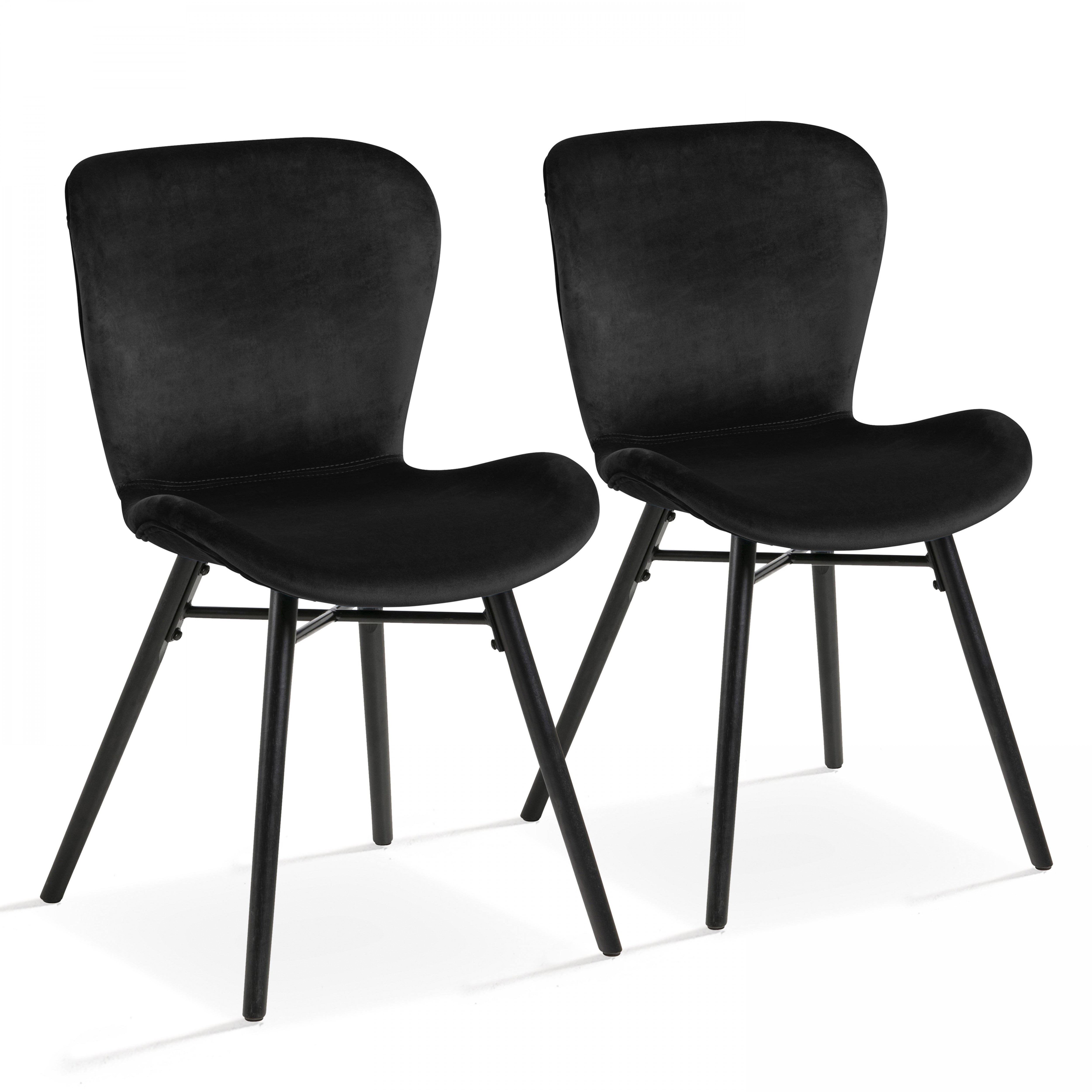 Lot de 2 chaises en velours noir | Leroy Merlin