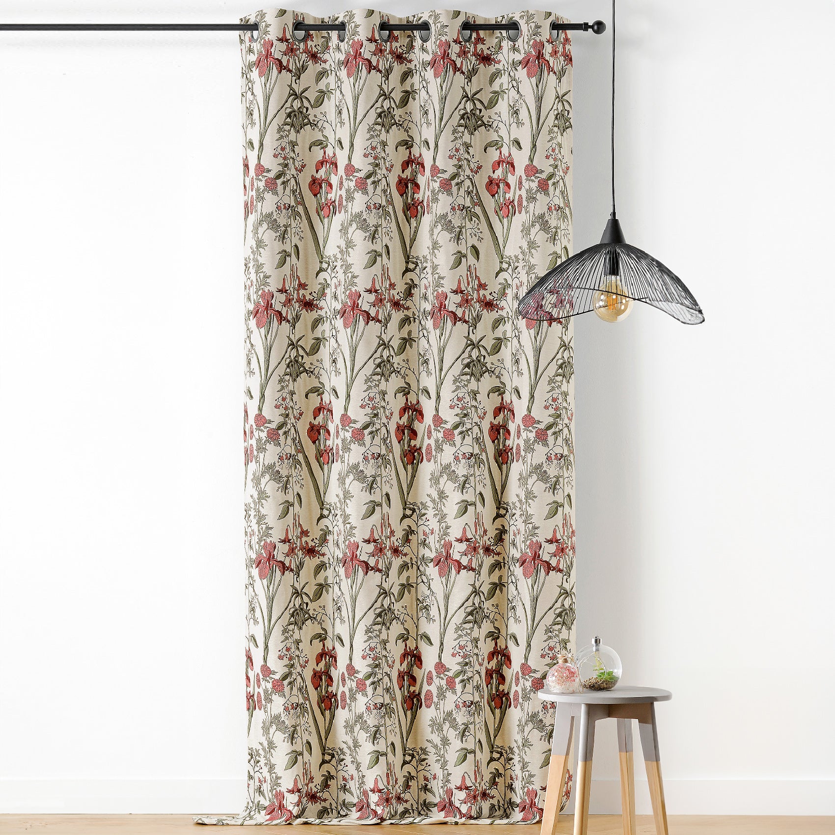 Rideau à Oeillets Iris - Rouge - 140x260 cm - Polyester | Leroy Merlin