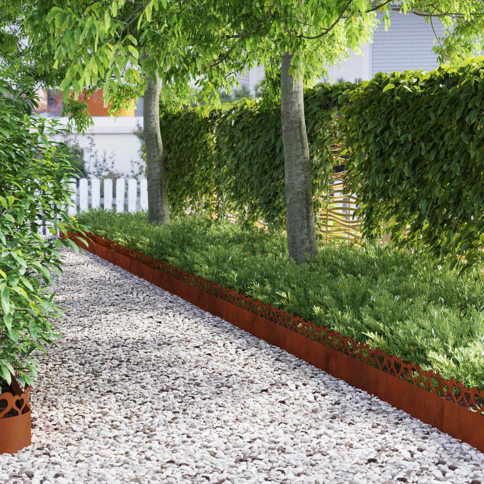 Bordure Jardin Exterieur acier 20 pcs rouillé 103x0,05x22 cm résistante ...