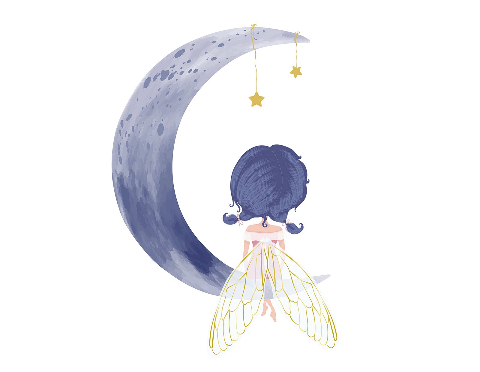 Papel pintado panorámico Niños - Hada Luna - Ancho 195 cm x Altura 151 ...